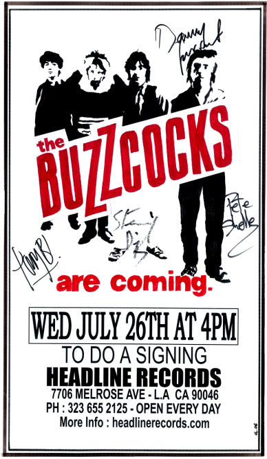 HEADLINE FLYER - BUZZCOCKS SIGNING (COLOR) – Headline Records
