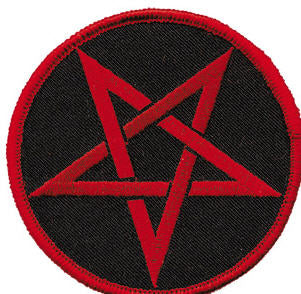 EMBROIDERED PATCH - PENTAGRAM (RED) PATCH – Headline Records