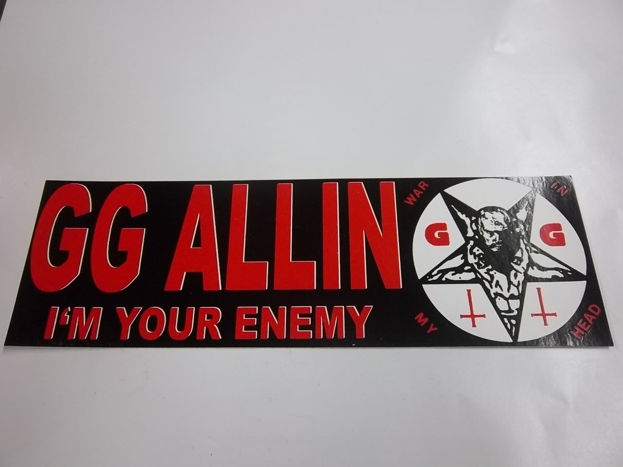 GG ALLIN - I'M YOUR ENEMY STICKER – Headline Records