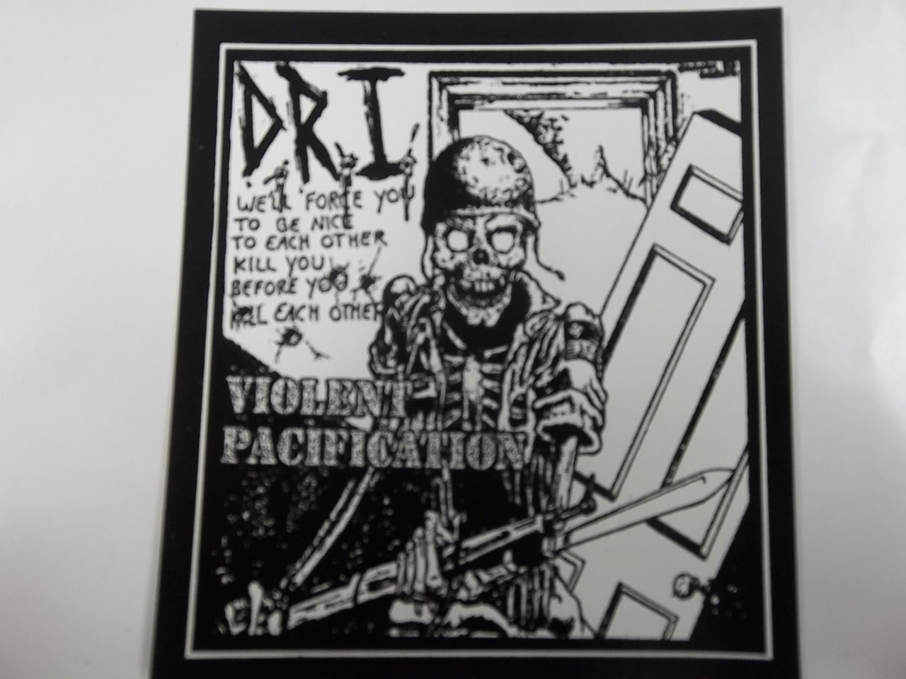 D.R.I - VIOLENT PACIFICATION STICKER – Headline Records