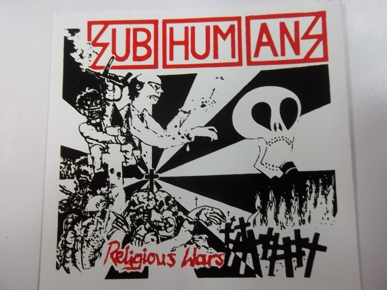 SUBHUMANS - RELIGIOUS WAR STICKER – Headline Records