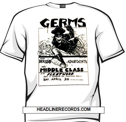 GERMS - FLYER TEE SHIRT – Headline Records