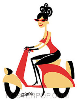 SHAG STICKER - RED SCOOTER – Headline Records